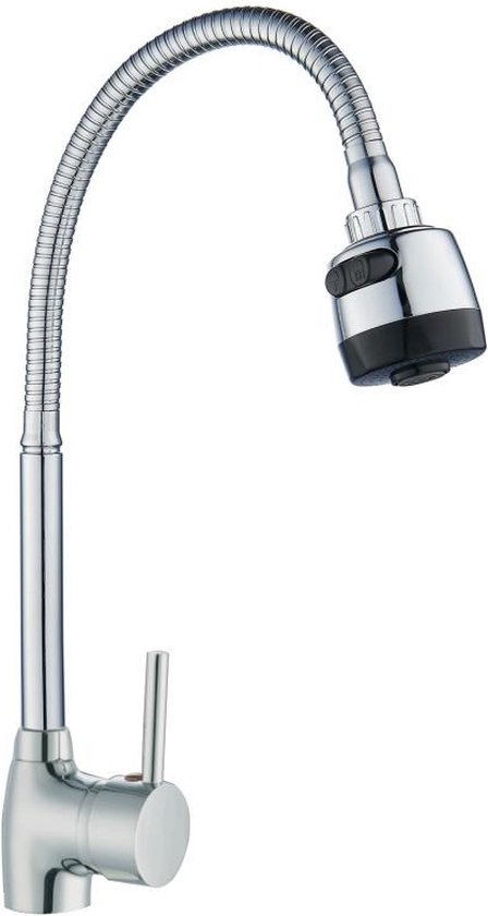 Keukenmengkraan met flexibele staande slang chroom | bol.com