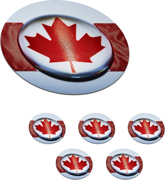 Onderzetters voor glazen - Rond - Close-up op van het esdoornblad op de ...