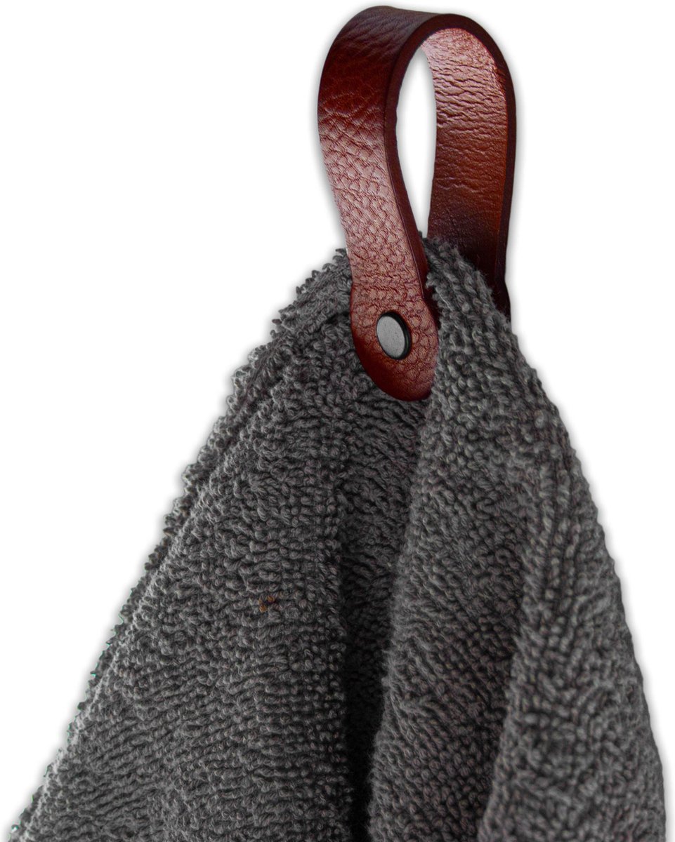Brute Strength - Leren magneet theedoekhaak - Cognac - 4 stuks ...