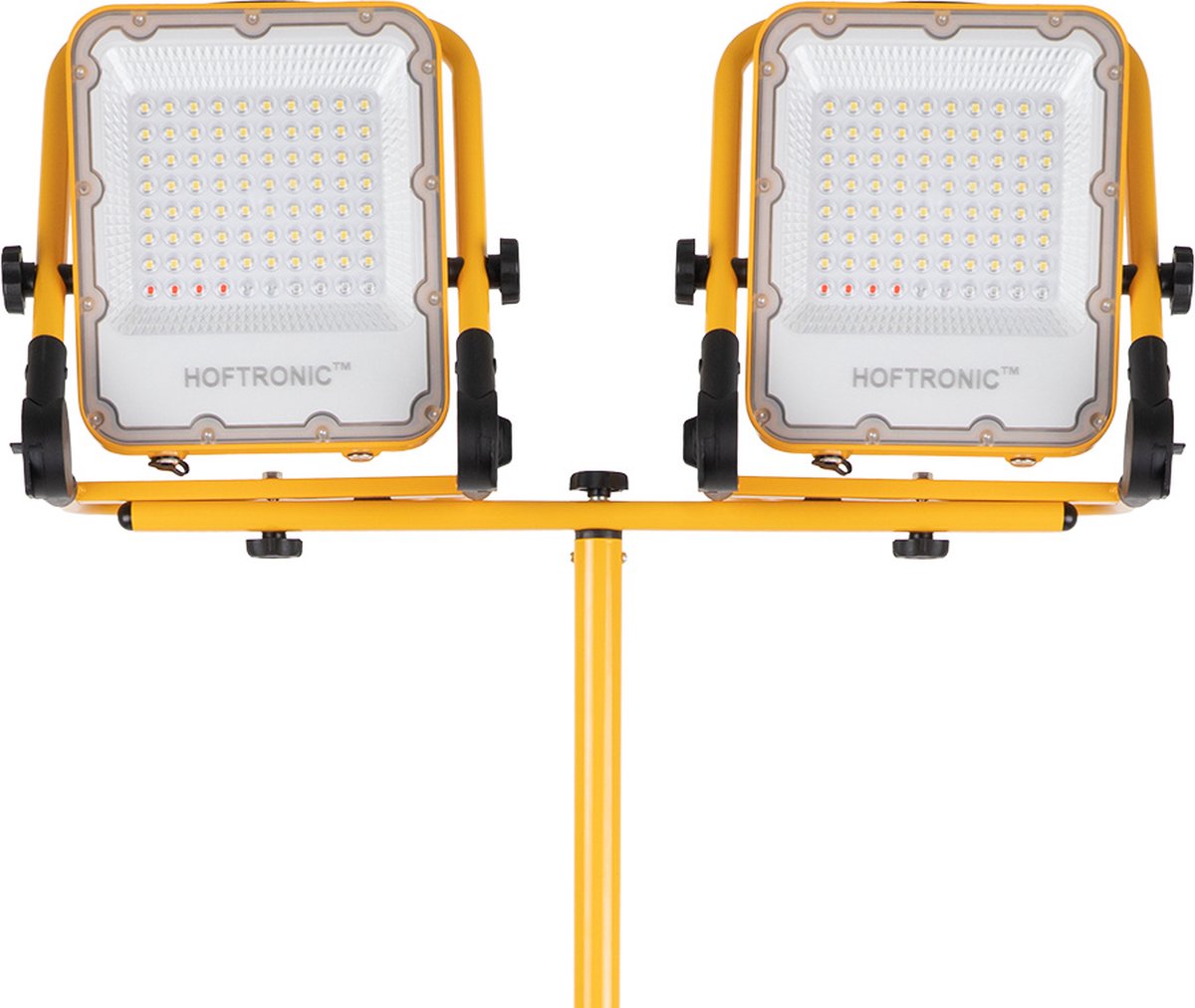 LED Bouwlamp op statief - 2 x 50 Watt - 6400K - Acculamp - Verstelbare ...