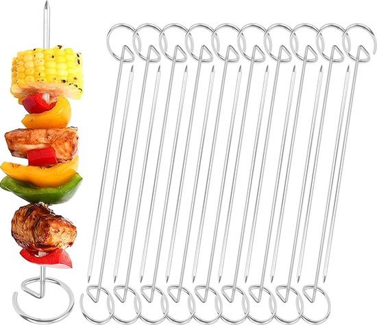 Grillspiesen, roestvrij staal, voor airfryer, 20 stuks, verticale ...
