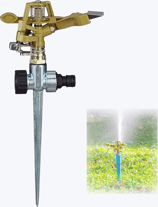 Gazonsproeier, massief metalen pulserende sproeier, gemaakt van robuust ...