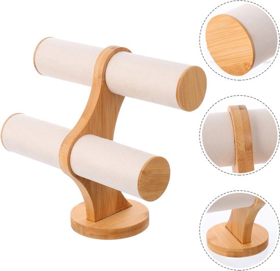 2-laags T-Bar sieradenstandaard display opbergrek sieradenboomstandaard ...