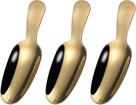 3 stuks gouden roestvrij stalen lepels, gouden dessertlepel, theelepel ...