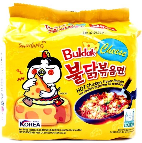 Samyang instant Noodles Noedels Buldak (hot chicken) Cheese 5 x 140gr | bol