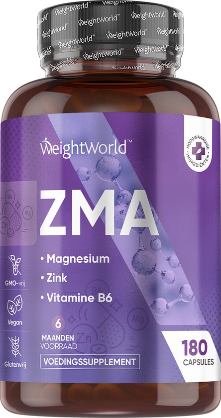 WeightWorld ZMA capsules - 180 Zink, Magnesium en vitamine B6 capsules ...