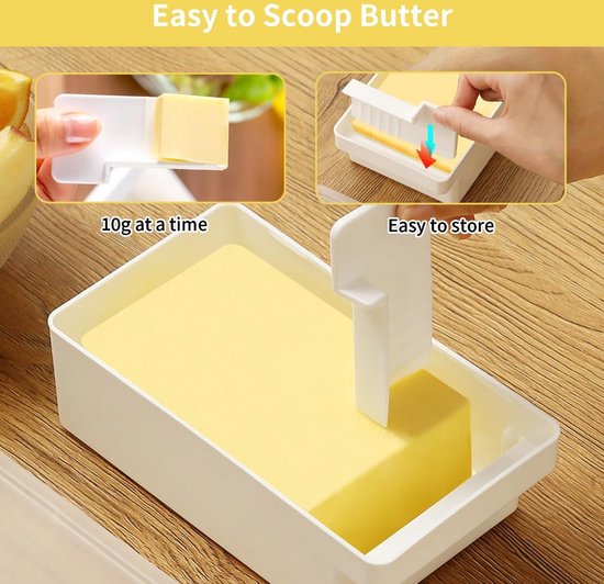 Botervloot met deksel, 2 stuks boterschaal met snijder voor 200 g boter ...
