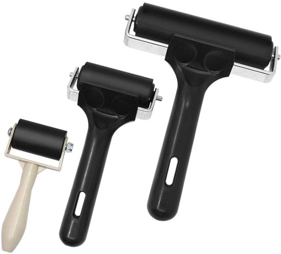 Virtubuy - Rubber Roller Brayer - 3 Stuks - Voor Stempelen en ...