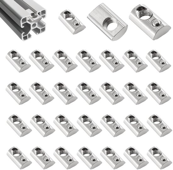 50 Stuks M6 T-Nuts Set voor Aluminium Profiel Extrusie, Ball Nuts en ...