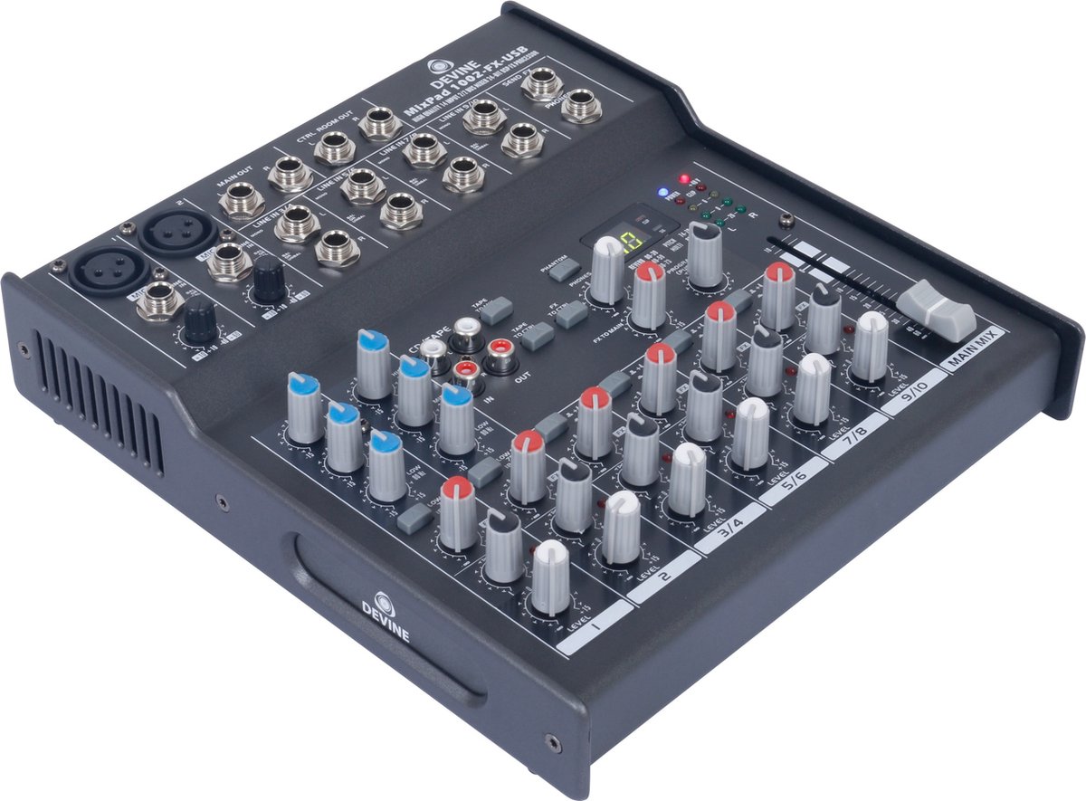 Devine 1002-FX-USB Mengpaneel - DJ Mixers - 10-kanaals - Met FX en USB ...