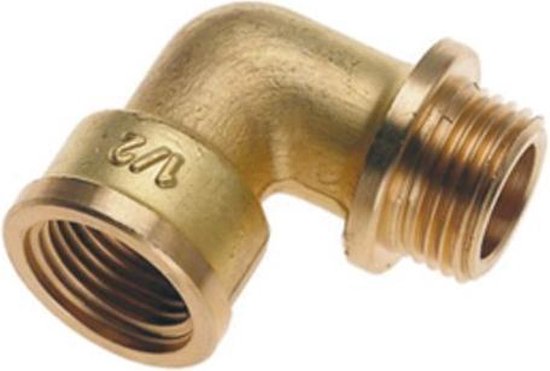 Bonfix messing knie met kraag - 1/2'' binnendraad x buitendraad | bol