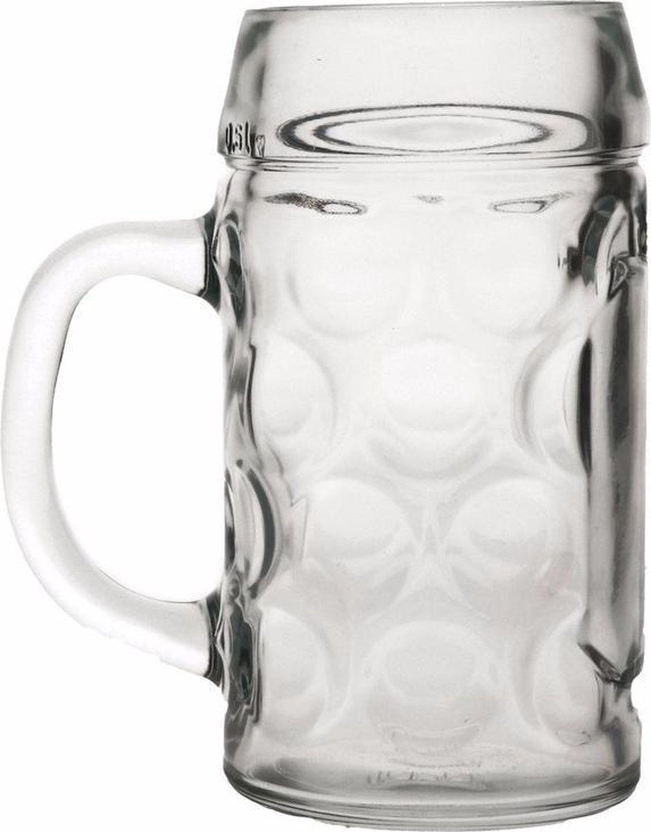 Bierpullen/Bierglazen 0,5 liter van hard glas - 6x stuks - Bierfeest/Oktoberfest glazen | bol
