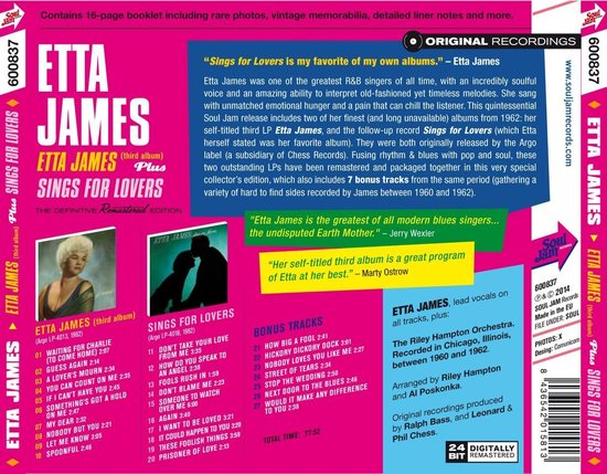 Etta James (3rd Album) / Sings For Lovers, Etta James | Muziek | bol