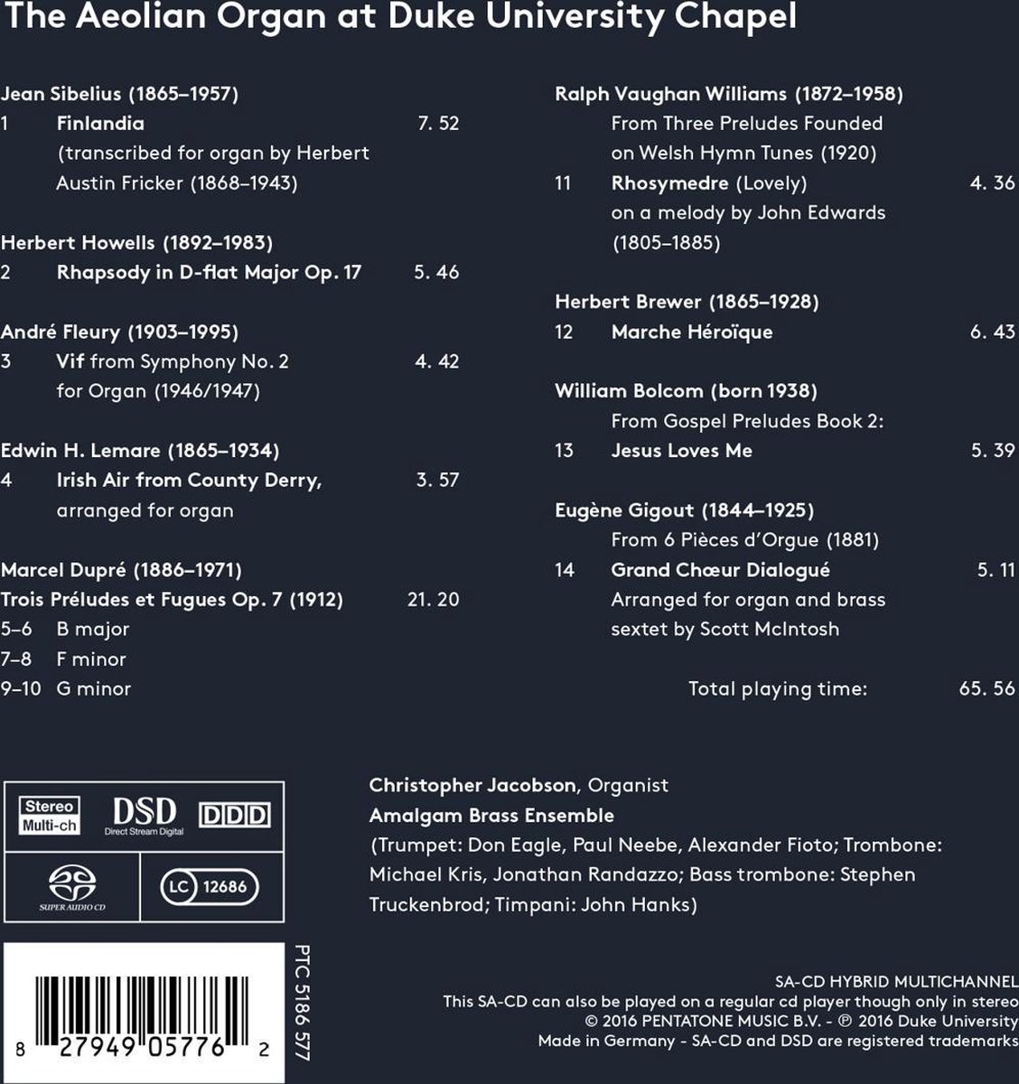 Christopher Jacobson - The Aeolian Organ At Duke University Chapel ...