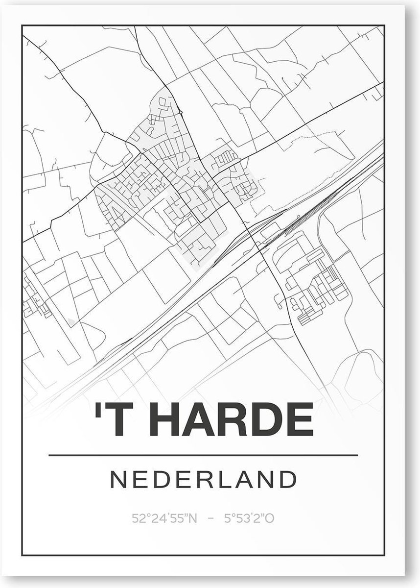 Poster/plattegrond T HARDE - A4 | bol.com