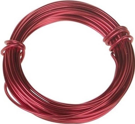 2x Hobby aluminium draad rood 2 mm x 500 cm - Rode kleur - Bloemendraad ...