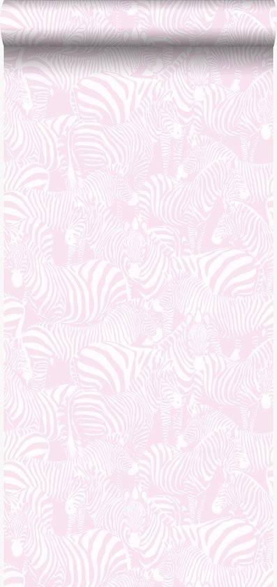 Origin behang zebra's licht roze - 346835 - 53 x 1005 cm | bol