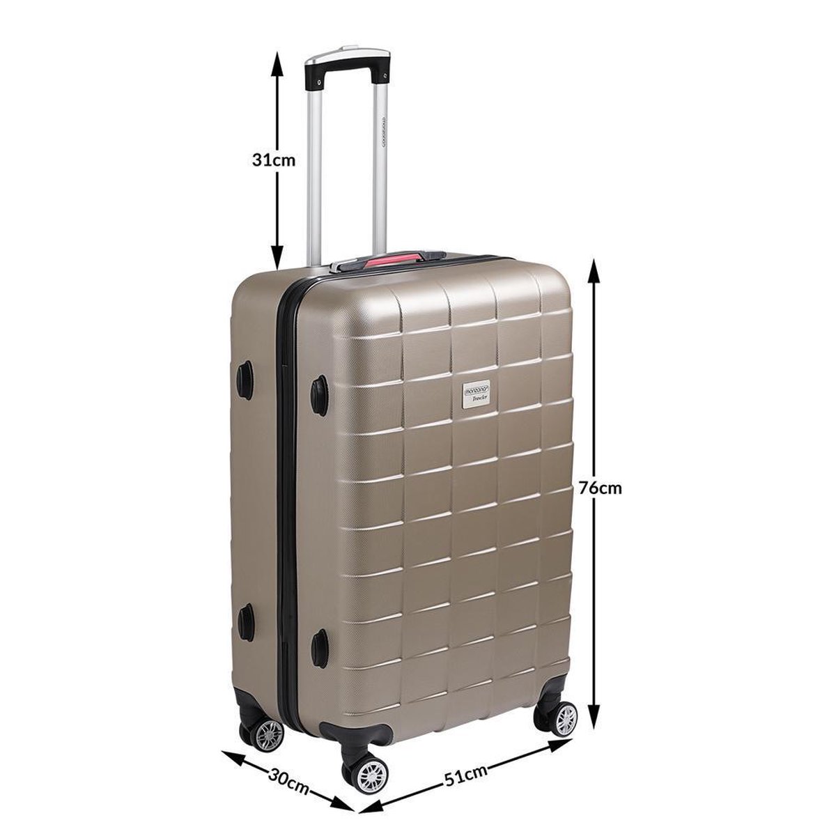 Valise rigide Monzana Exopack champagne 76x51x30 cm | bol.com