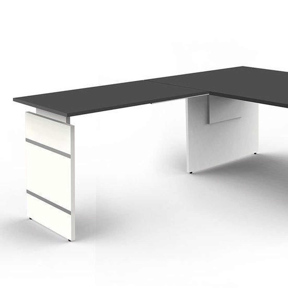 Hoekbureau Office desk 200cm antraciet hoogte verst. | bol.com