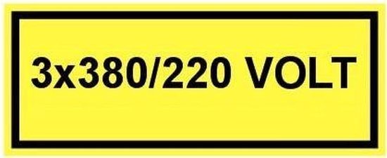 3 x 380/220V sticker 250 x 100 mm | bol