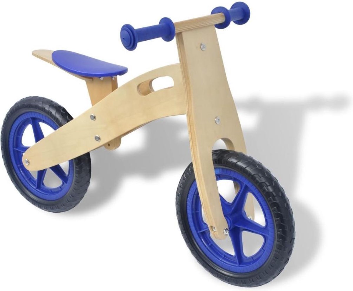 Loopfiets hout blauw | bol.com