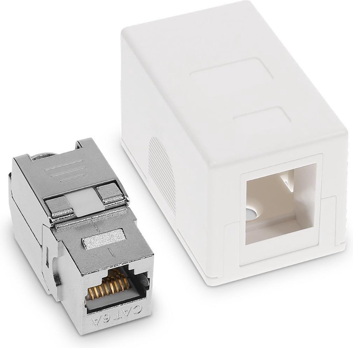 kwmobile RJ45 netwerkdoos - Afgeschermde wandcontactdoos - Met CAT6A ...
