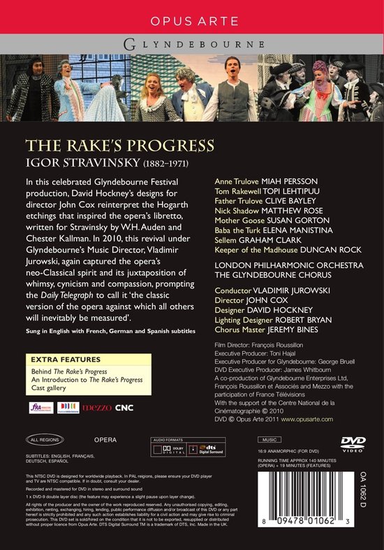 Persson/Lehtipuu/Bayley/Glyndebourn - The Rake's Progress (DVD), Vladimir Jurowski |... | bol
