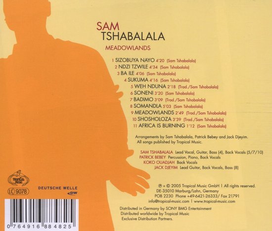 Sam Tshabalala - Meadowlands (CD), Sam Tshabalala | Muziek | bol