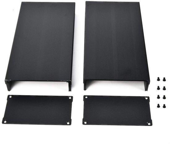 Aluminium Behuizing voor Elektronica PCB Projectdoos Zwart 55x106x200mm ...