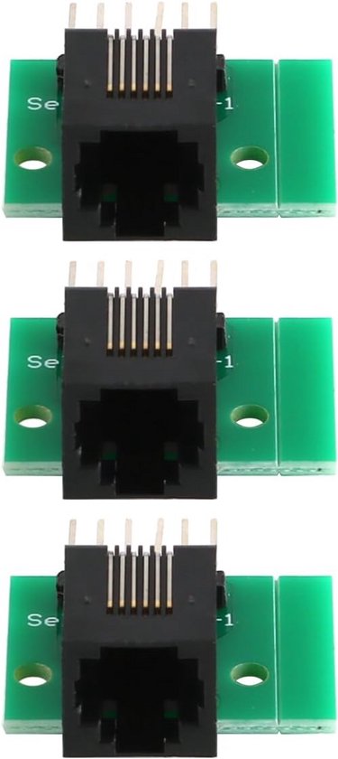 Set van 3 RJ11 6P6C Breakout Printplaten met Gebogen Pinnen | bol