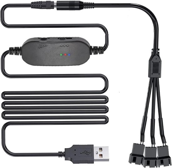 12V PC Ventilator Snelheidsregelaar USB DC 5V naar 12V Adapter Kabel | bol