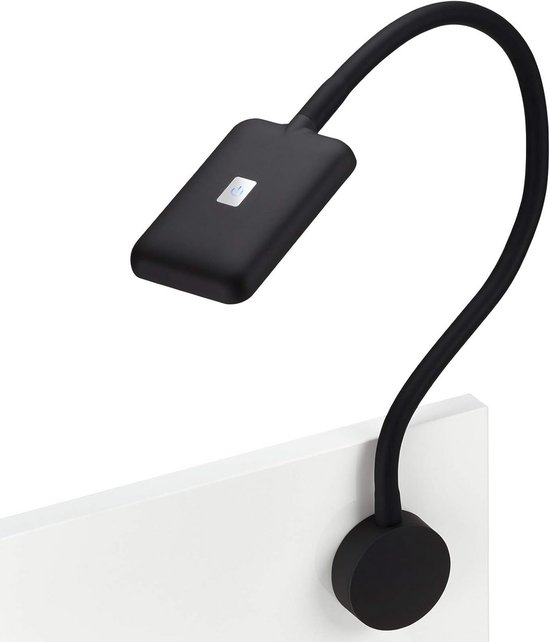 LED Leeslamp Zwart met Flexibele Arm en USB Oplaadpoorten - Touchsensor ...