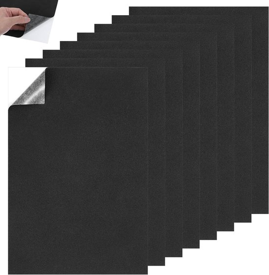 8-delige Zelfklevende EVA Schuim Antislip Platen - Zwart - Plak Foam ...