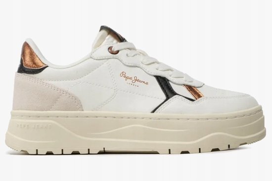Pepe Jeans Serie - Witte Leren Sneakers - Dikke Zool - Maat 40 - Dames ...