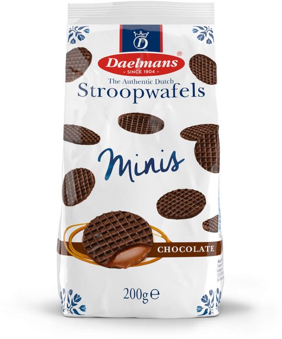 Daelmans Mini Chocolade Stroopwafels in Cellofaan Zak - Authentieke ...