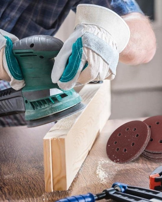 Schuurbladen met klittenband, 10 stuks, 125 mm, korrelgrootte 80, voor ...