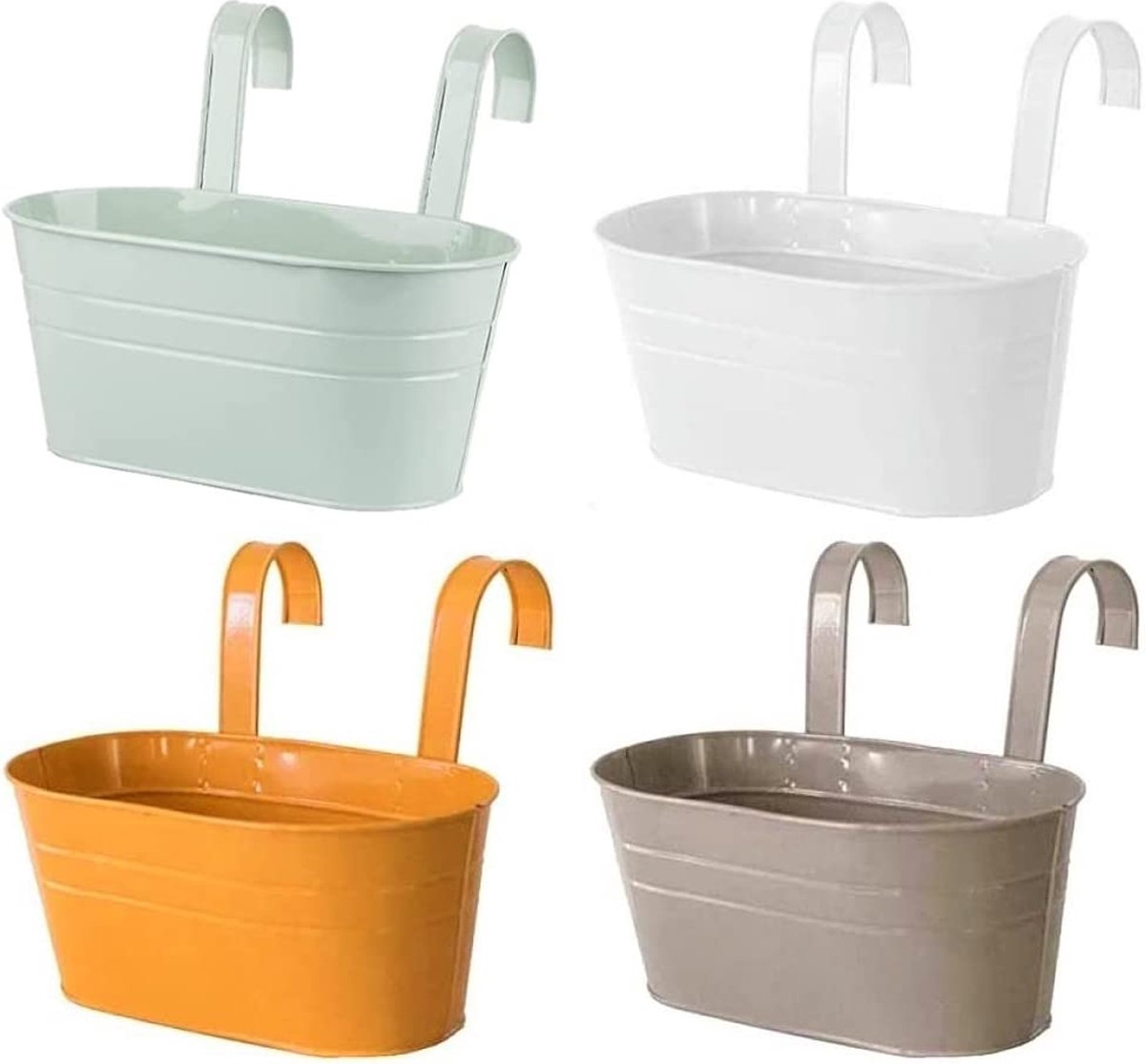 4 stuks metalen hangende bloempotten, 27,5 cm, bloempotten, hangende ...