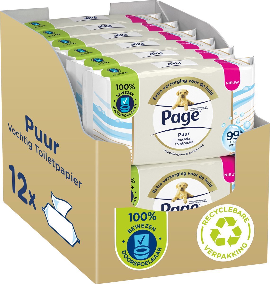 Page Puur vochtig toiletpapier - extra duurzaam vochtig wc papier - 24 ...