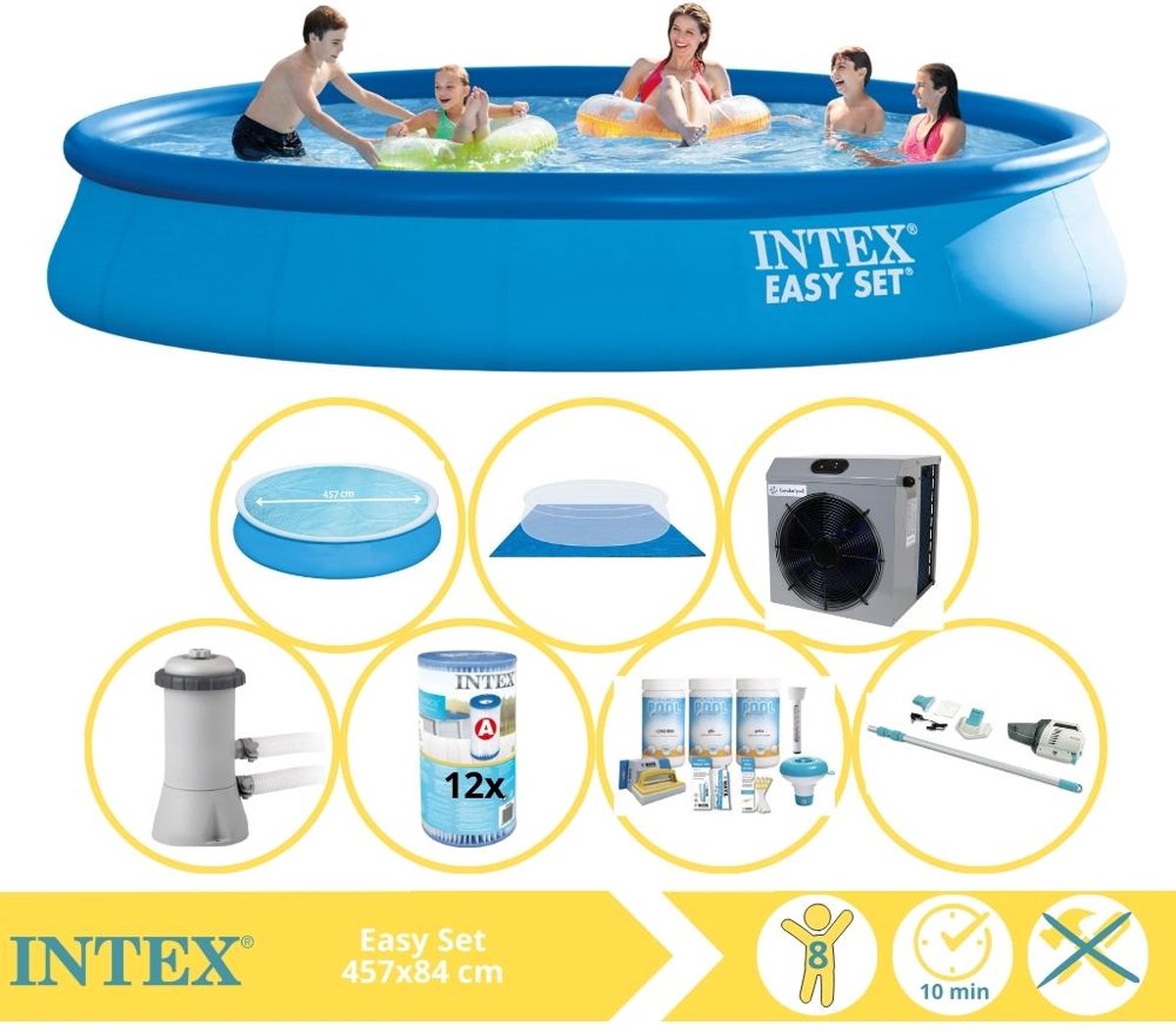 Piscine Intex Easy Set - Piscine Gonflable - 457x84 cm - Y Compris ...