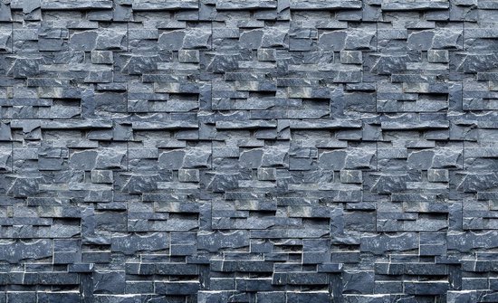 Fotobehang - Vlies Behang - Grijze Sierstenen Muur - 312 x 219 cm | bol