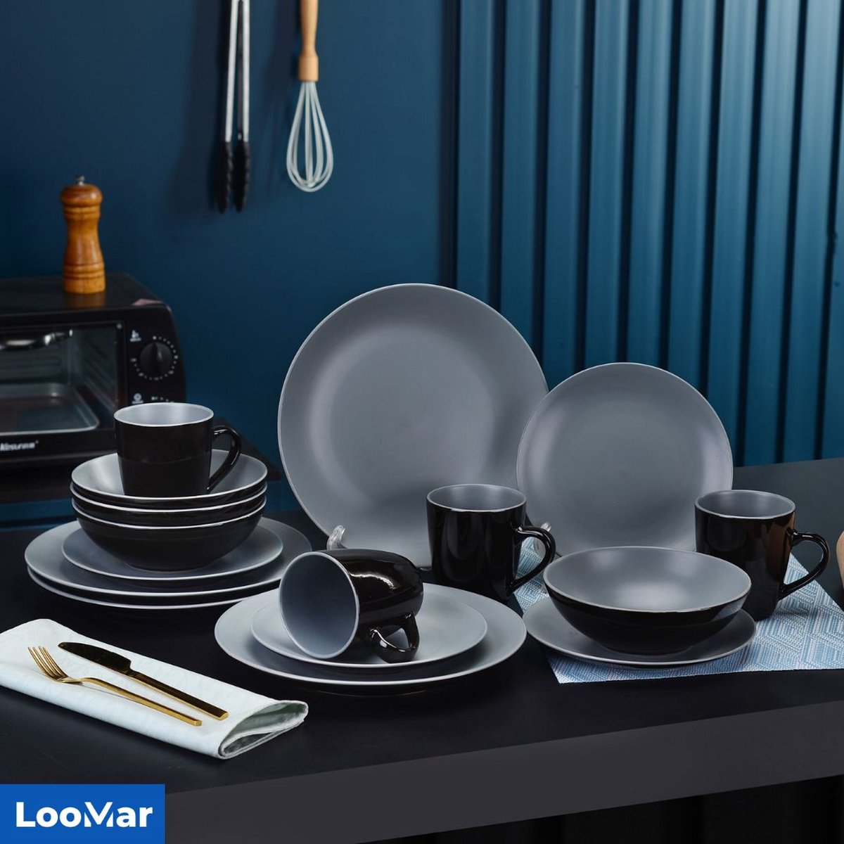 LooMar Luxe Serviesset – 48 delig – 12 persoons – Porselein - Bordenset ...