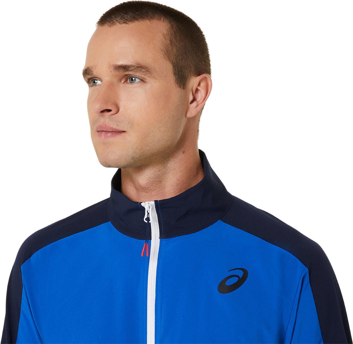Asics Jacket Match Heren Blauw Wit | bol