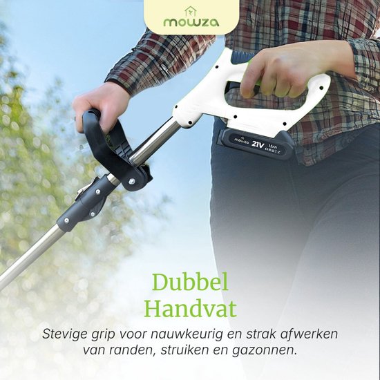 Mowza Grasmaaier Draadloos - 4-in-1 Kantenmaaier met 2 accu's ...