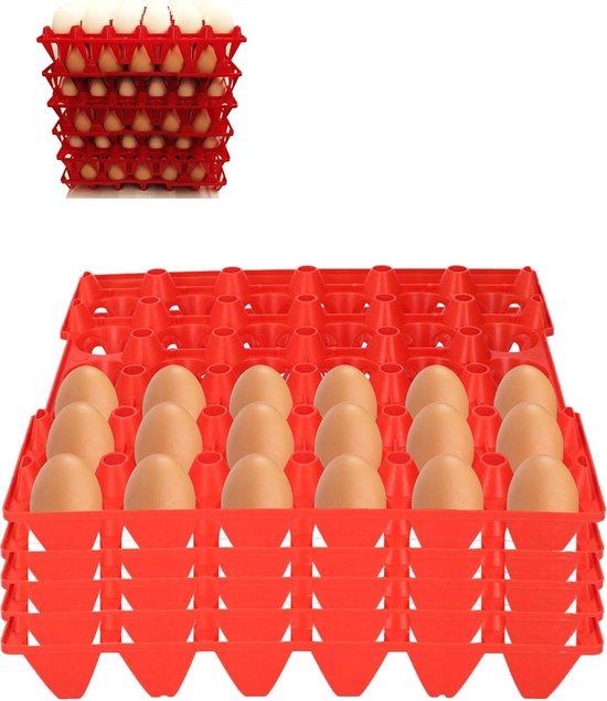 Allecto Plus - Plastic eierdozen set van 5 stuks - 30 cel eierhouder ...