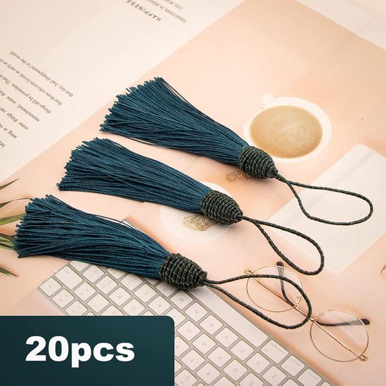 Bladwijzer Kwasten Set van 20 Stuks Donker Teal 15 cm/6 Inch - Ananas ...