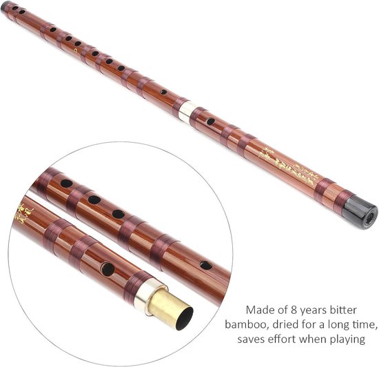 Bamboe Dwarsfluit Traditioneel Chinees Instrument met Opbergdoos voor ...