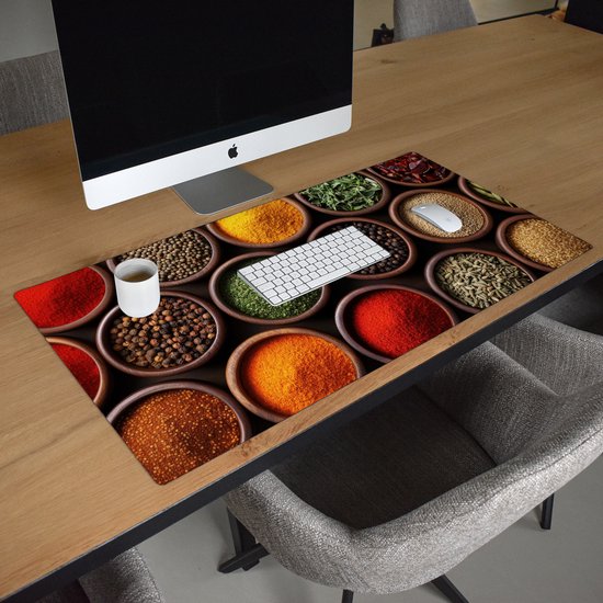 Bureau onderlegger 100x50 cm - Muismat Bakjes - Hout - Kruiden ...