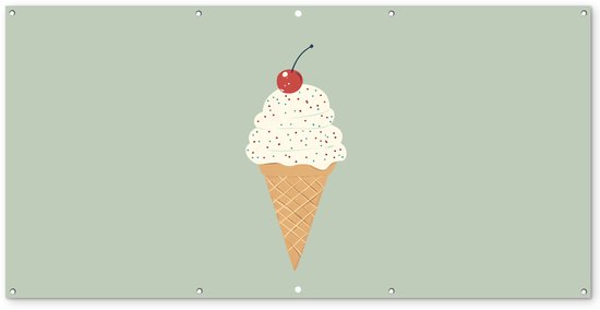 Tuinposter 200x100 cm - Tuindecoratie Illustratie - Ijsje - Spikkels ...