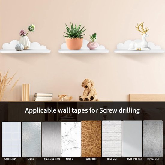 Zwevende plank set van 3 wandplank hangend creatief voor slaapkamer woonkamer keuken... | bol