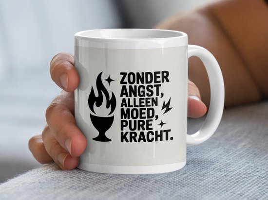 Zonder Angst Mok, Alleen Moed Mok, Pure Kracht Mok, Motivational Quote ...